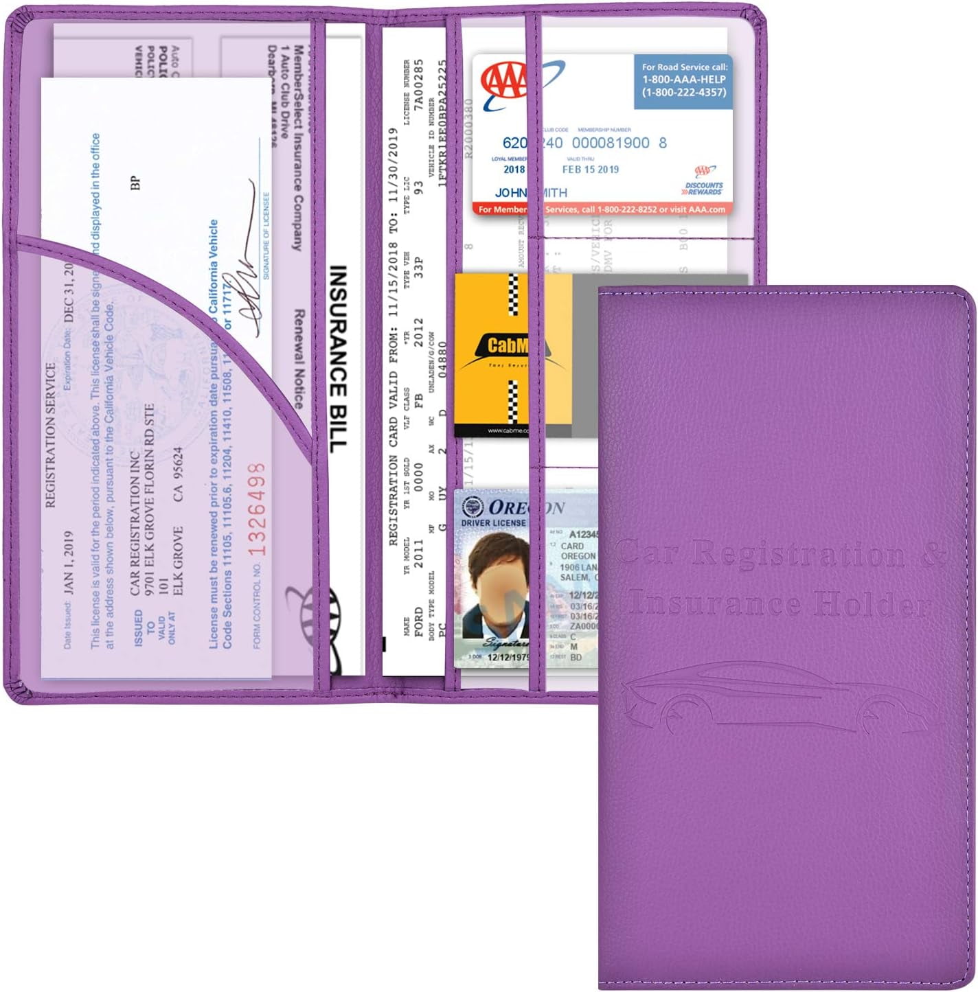 Car Registration and Insurance Card Holder, Vehicle Glove Box Car ...