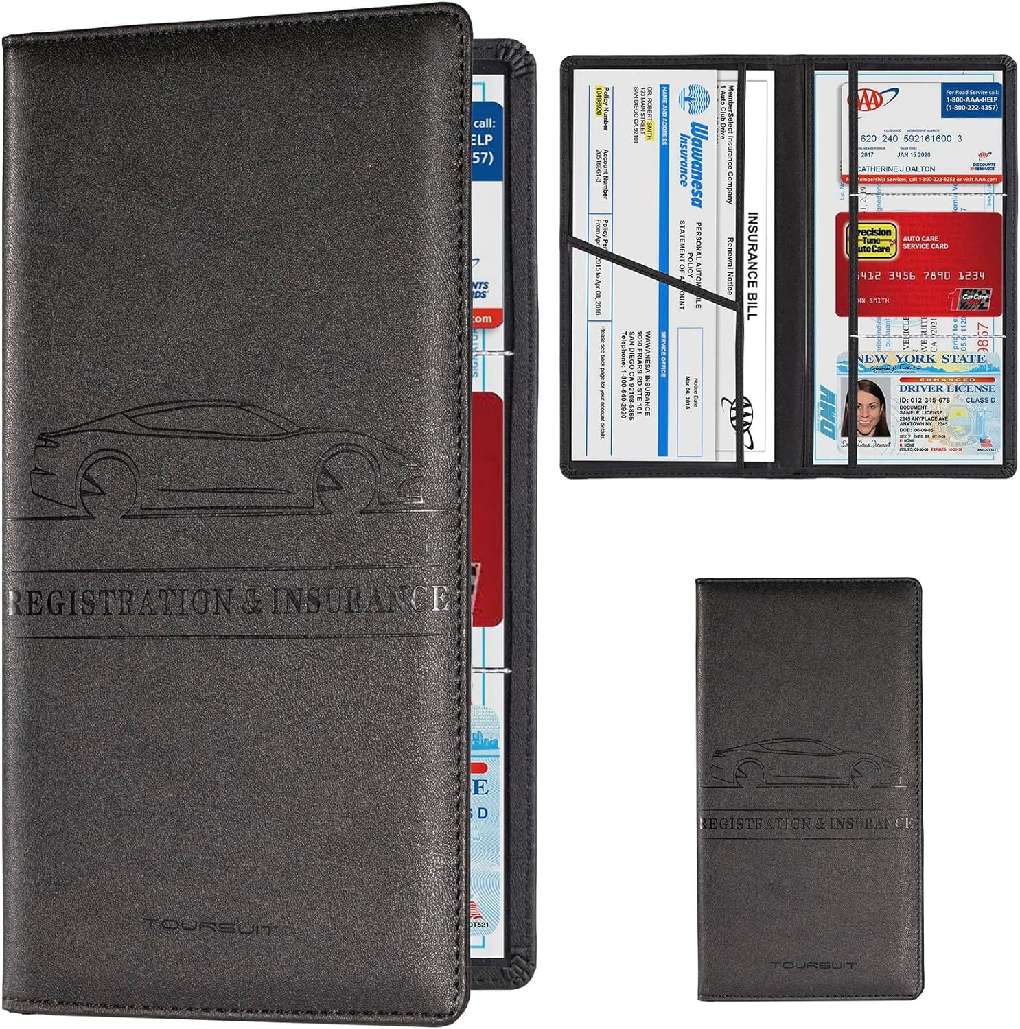 Car Registration and Insurance Card Holder, Vehicle License Document ...