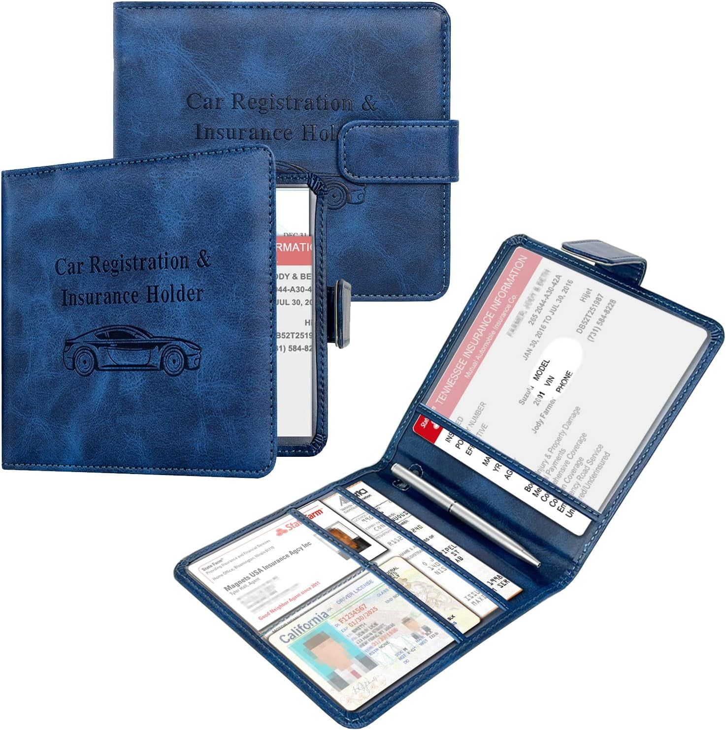 Car Registration and Insurance Holder, Vehicle Glove Box Car Organizer ...