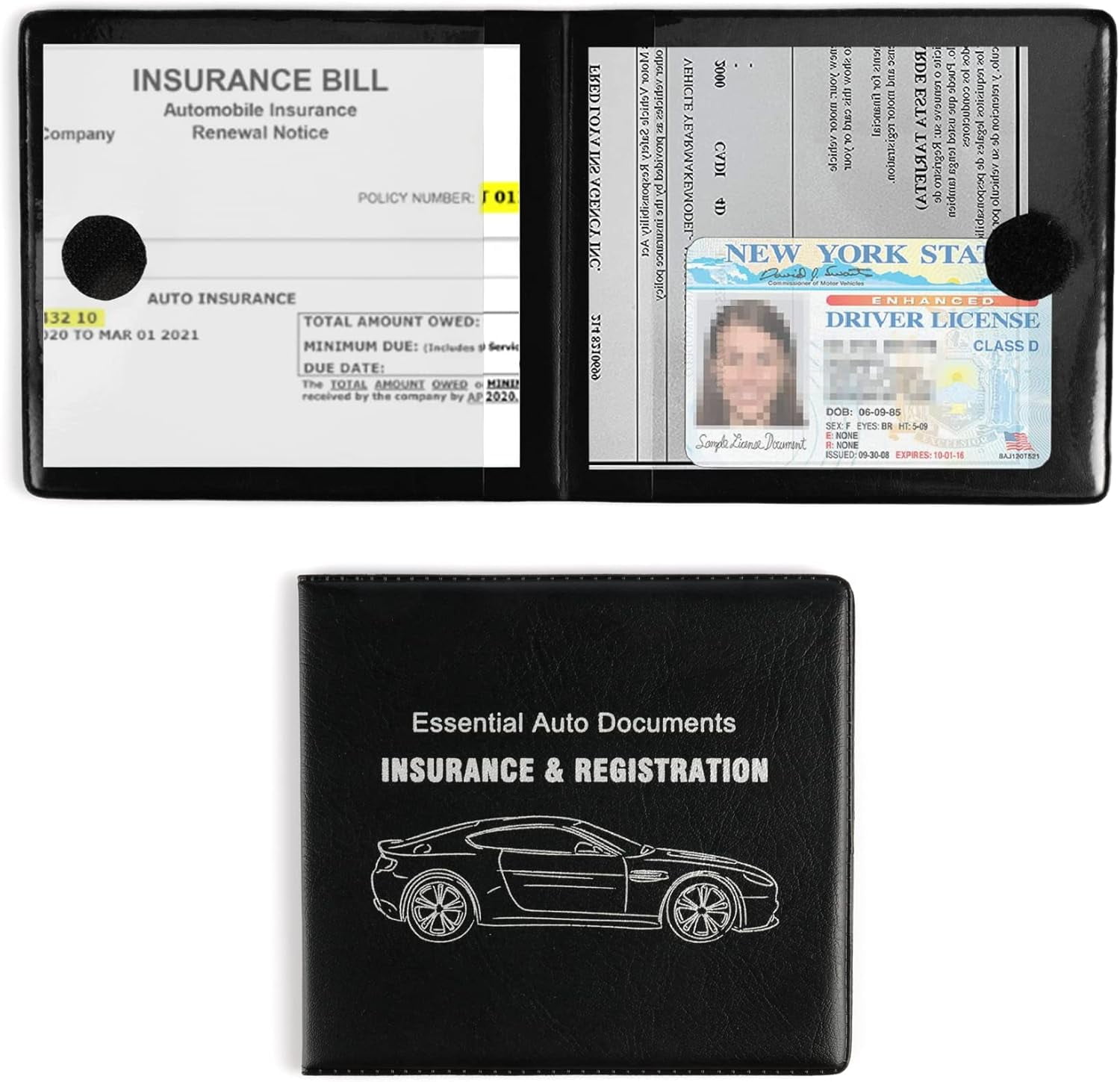 Car Registration and Insurance Card Holder, Vehicle Glove Box Car ...