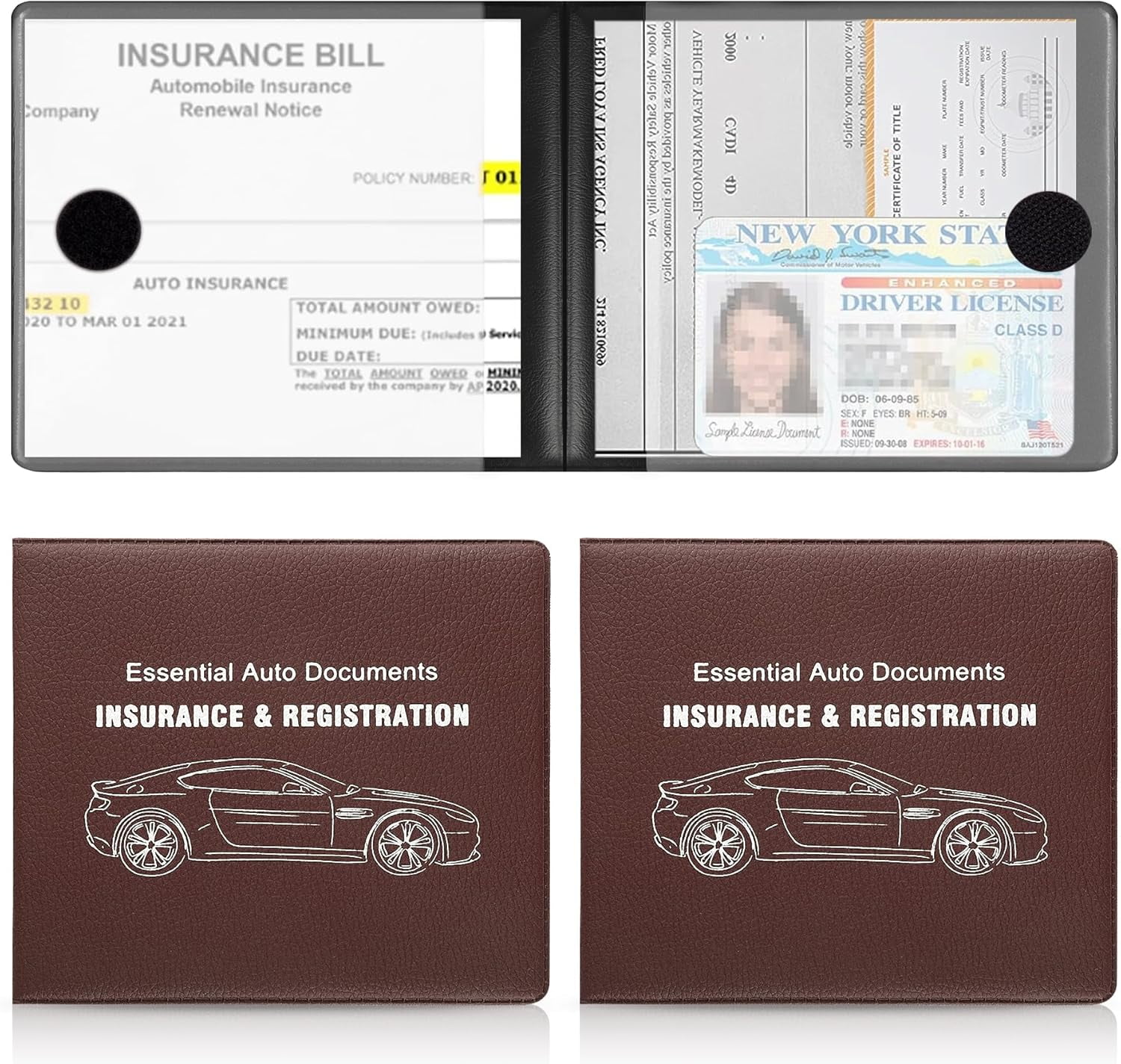 Car Registration and Insurance Card Holder, Vehicle Glove Box Car ...