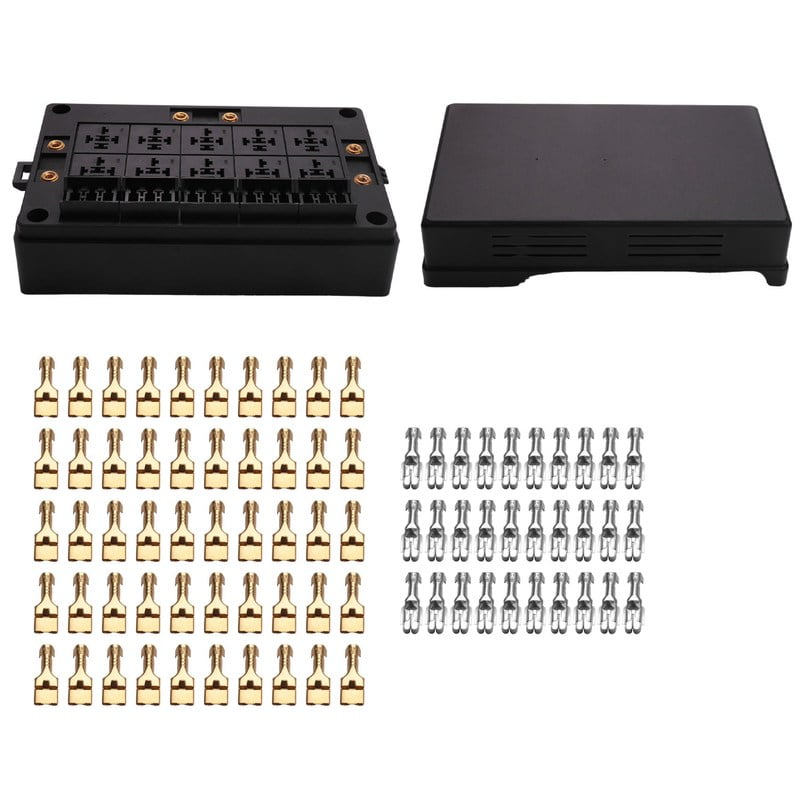 Car Relay Socket Black Box 18 Way Blade Fuse Holder for Automotive ...