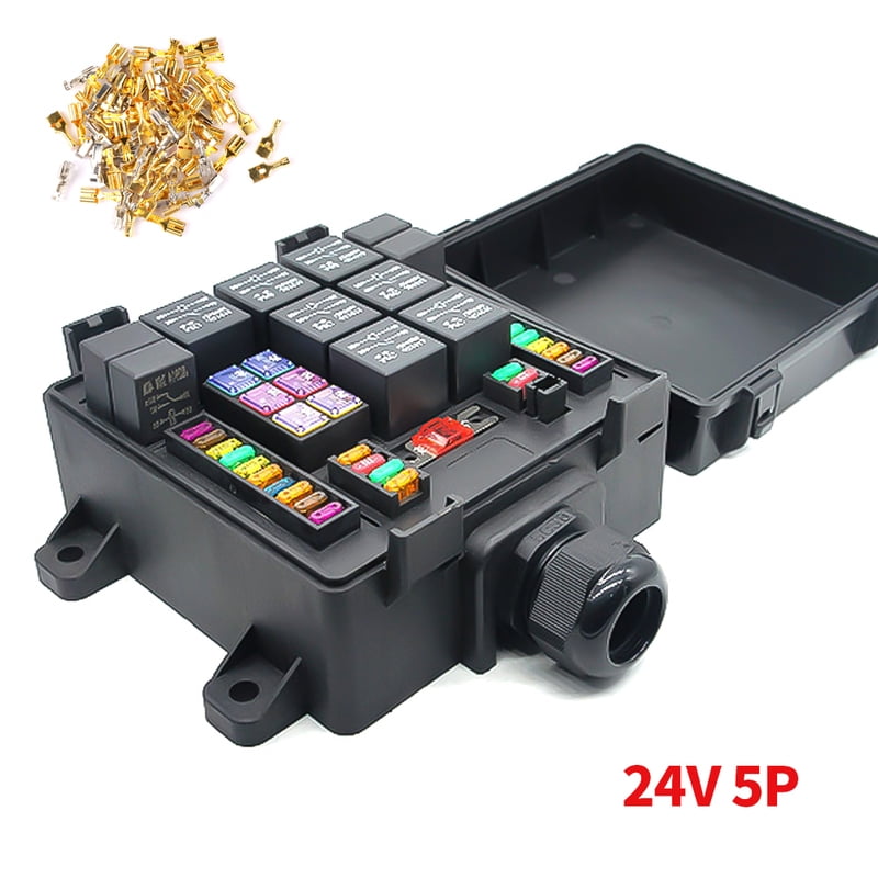 Car Relay Socket Black Box Blade Fuse Holder for Automotive RV Multi ...