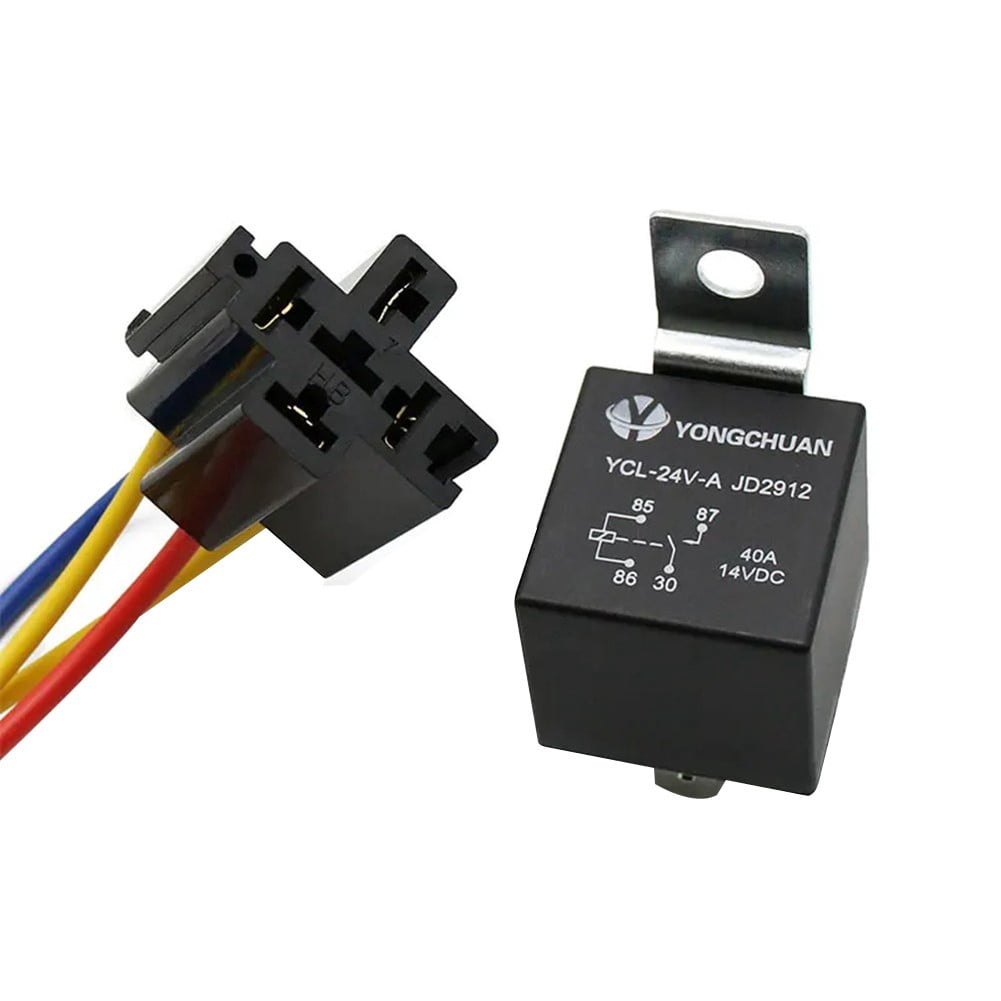 Car Relay With Black Copper Terminals Car Relay With Relay Socket Dc24V ...