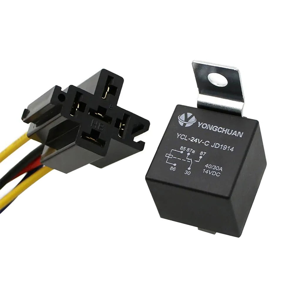 Car Relay With Black Copper Terminals Car Relay With Relay Socket Dc24V ...