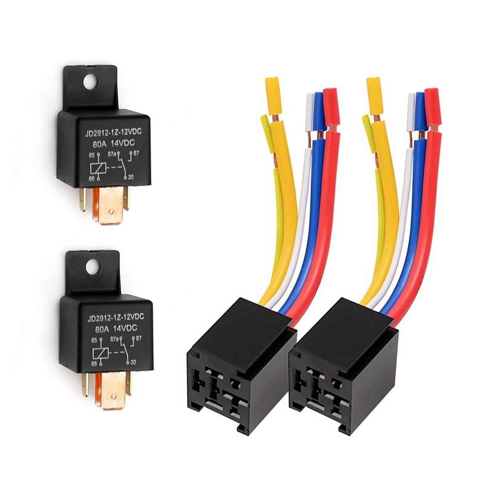 Car Relay with Harness, 5Pin 80A Relay On/Off Normally Open SPDT Relay ...