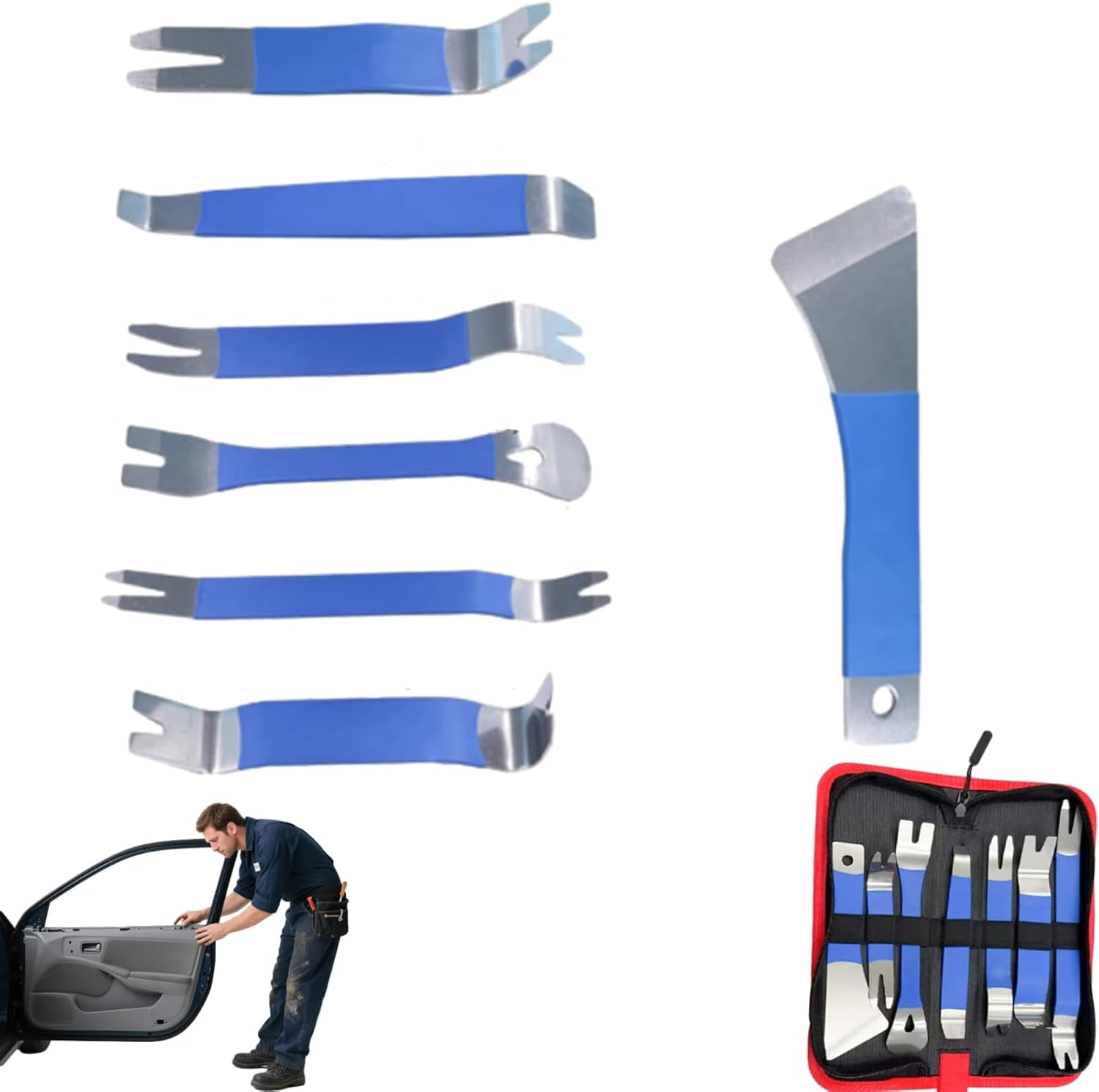 Car Repair Pry Plate Tools, 7 Piece Car Trim Tool Set, Auto Trim ...