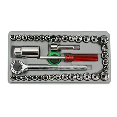 GOXAWEE 46pc 1/4 inch Drive Socket Ratchet Set with Bit Socket, Metric ...