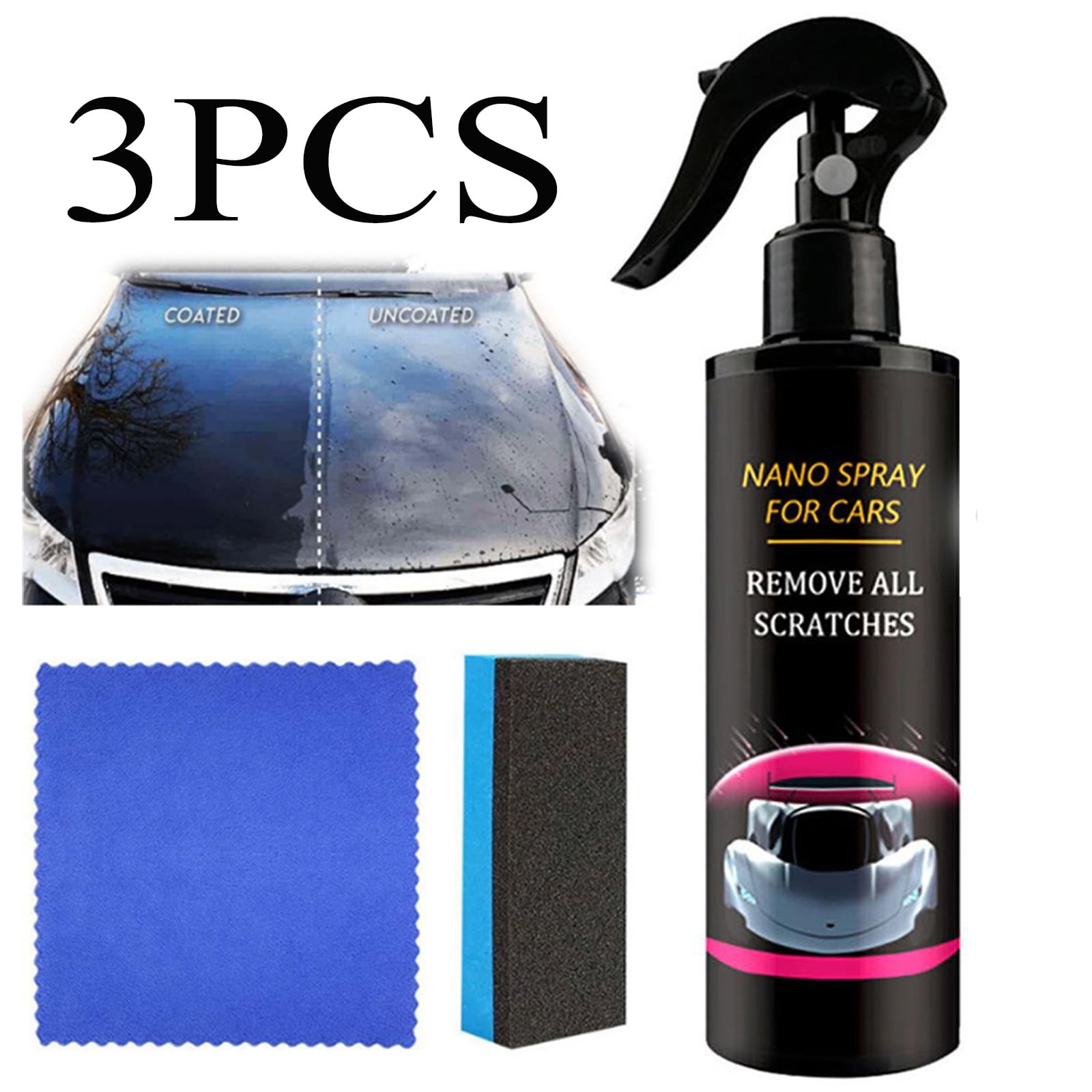 Car Repairing Spray Oxidation Liquid Ceramic Coat Super Hydrophobic Glass 120ML(3set 120ml/4fl ...