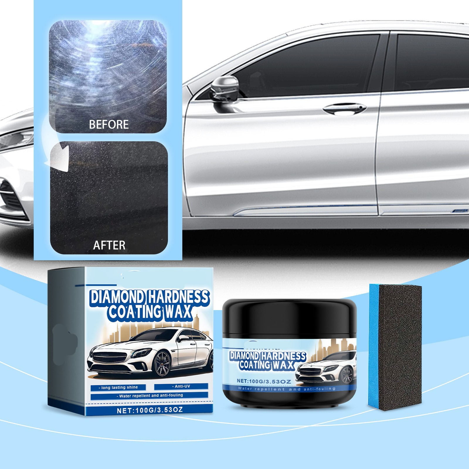 Car Restoration Polishing Wax, Crystallization Car Wax, Paint Polishing ...