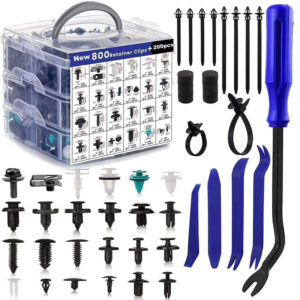 Car Retainer Clips Auto Fasteners Push Trim Clips Pin Rivet Bumper Kit ...