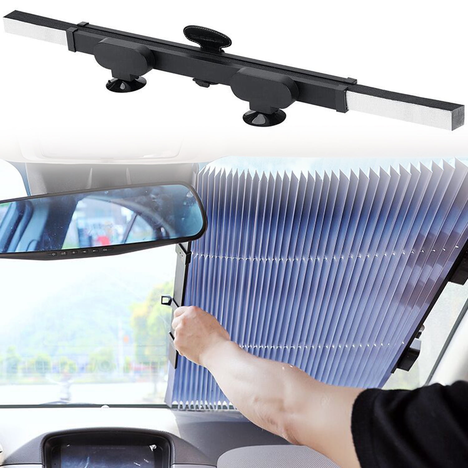 Car Retractable Windshield Sun Shade, Blocks UV Rays Auto Sunshade ...