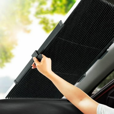 Floleo Retractable Windshield Sun Shade for Car, Large Sun Visor ...