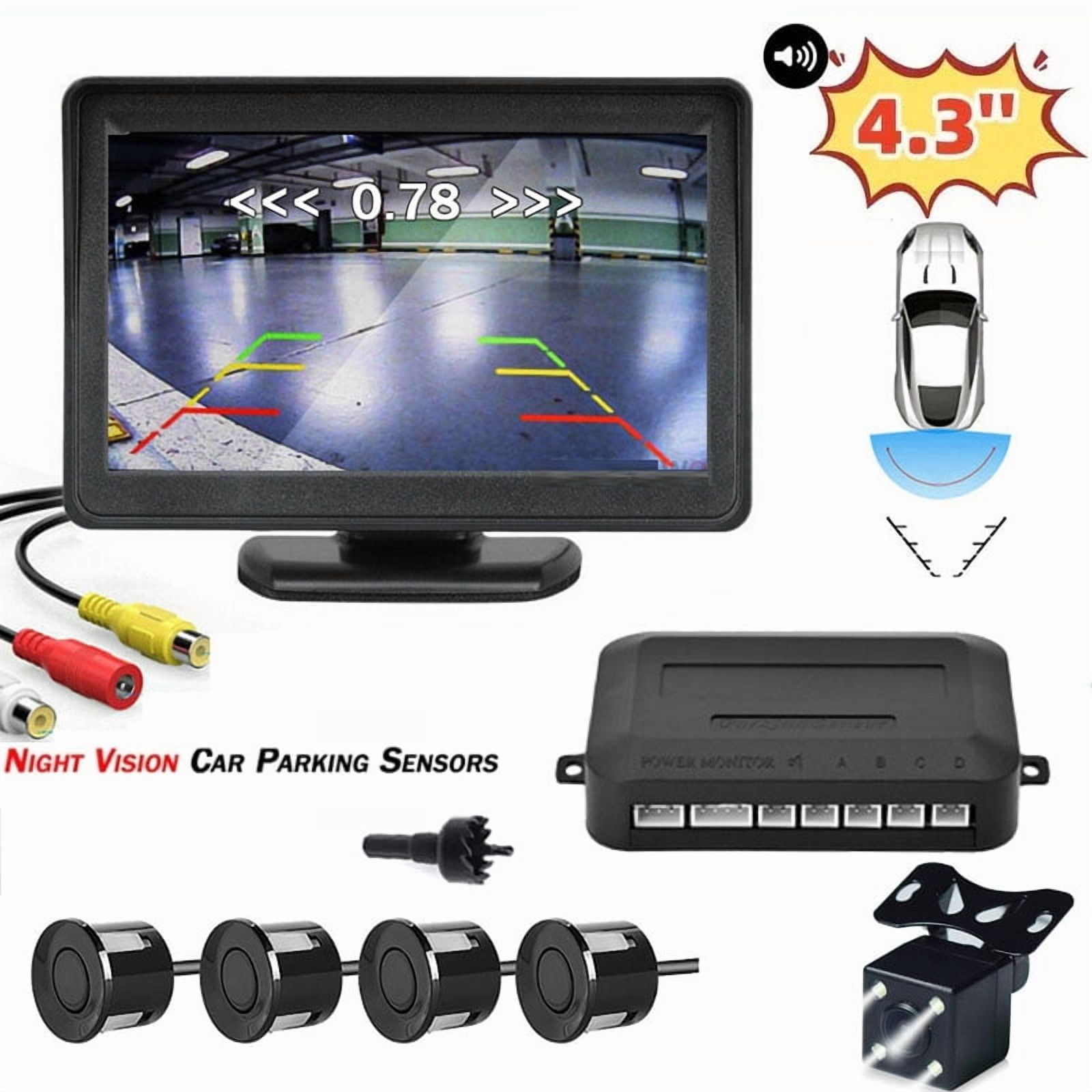 Car Reverse Backup Parking Sensor Radar System, Buzzer beeps, with 4 ...