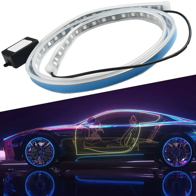 Car RGB LED DRL Hood Light Strip Engine Cover Daytime Running Light APP ...