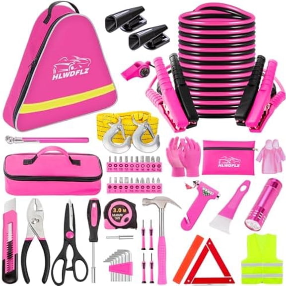 Emergency Roadside Kits for Vehicles with Safety and Jump Cables