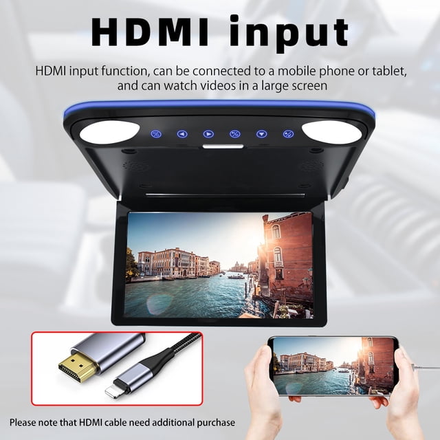 Car Roof Monitor Lcd Flip Screen Top Multimedia Video Ceiling Roof ...