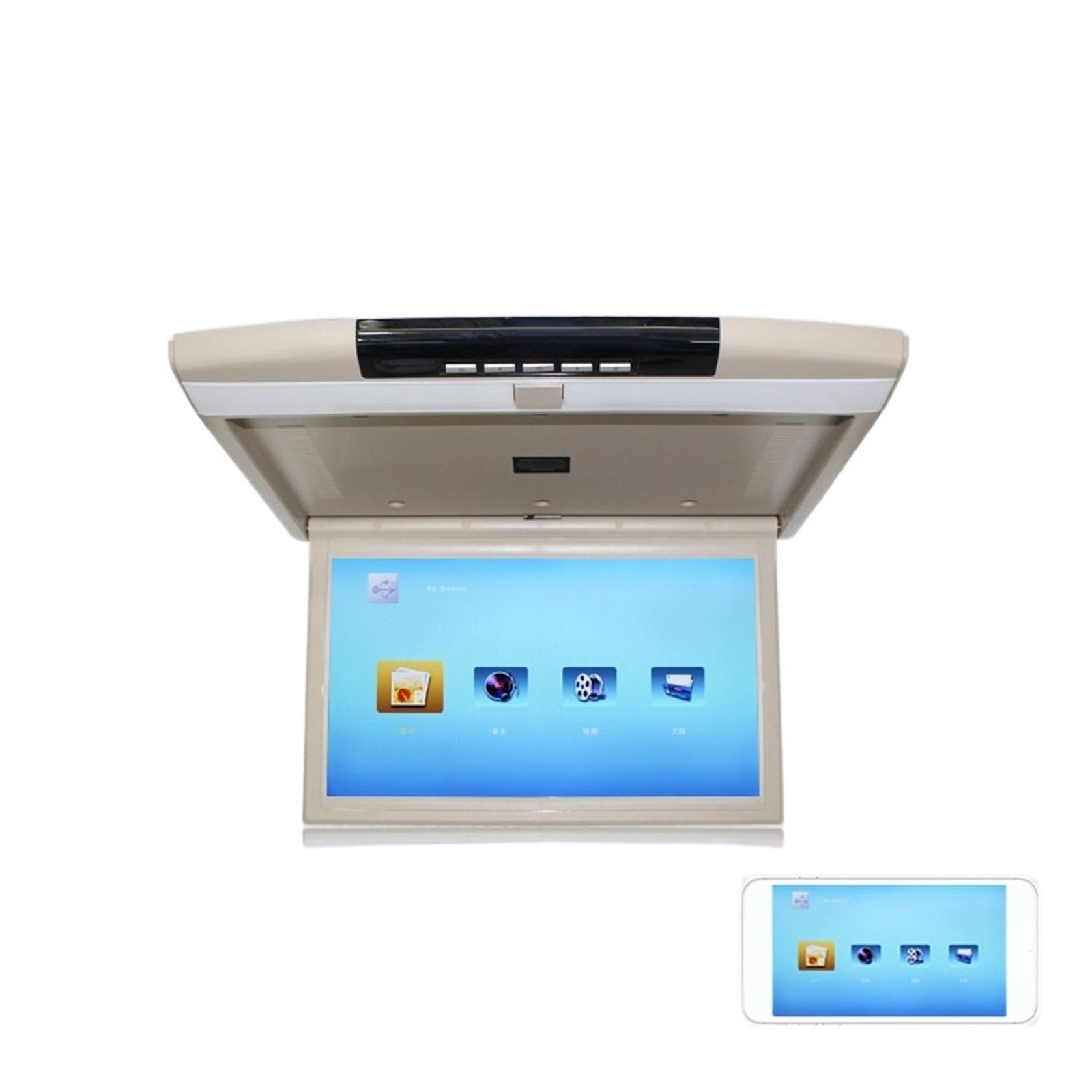 Car Roof Mount Monitor 17 Inch HD LCD Screen Car Video Player MP5 ...