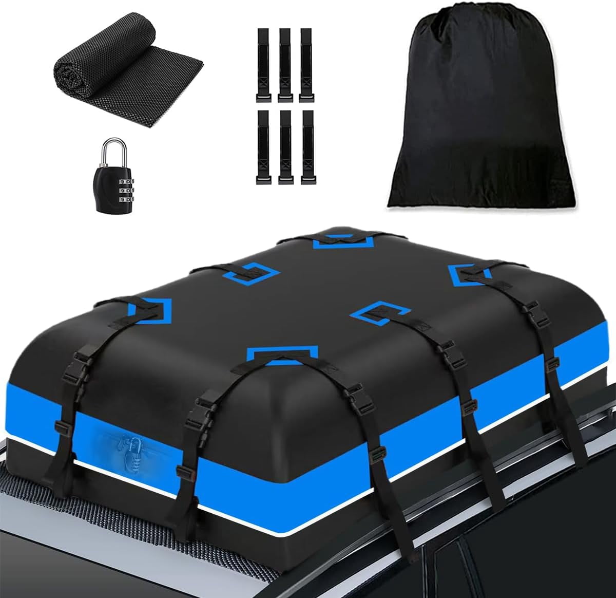 Car Rooftop Cargo Carrier Bag, 15 Cubic Feet Waterproof Car Luggage ...