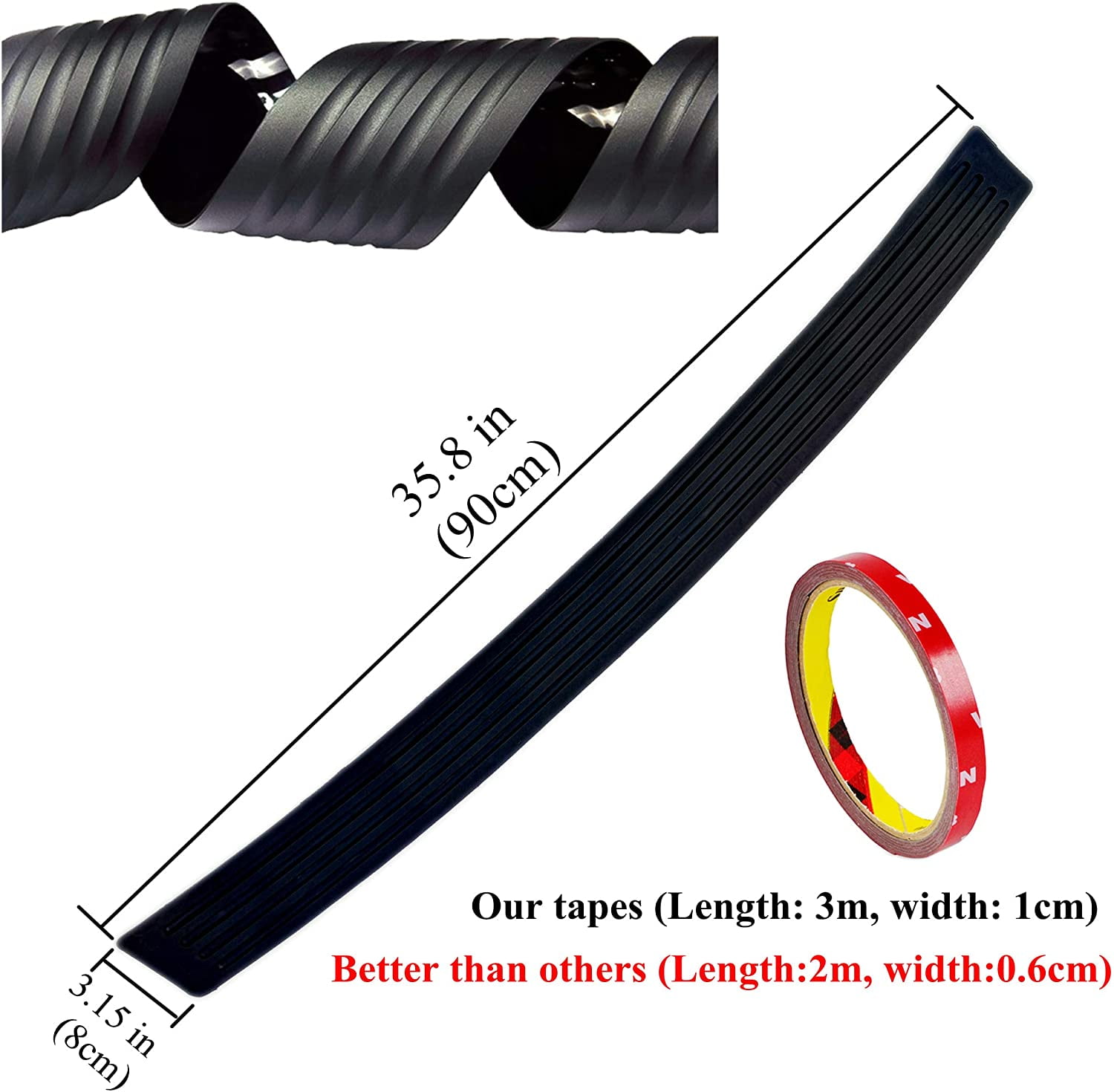 Car SUV Rear Bumper Sill/Protector Plate Rubber Cover Guard Pad ...