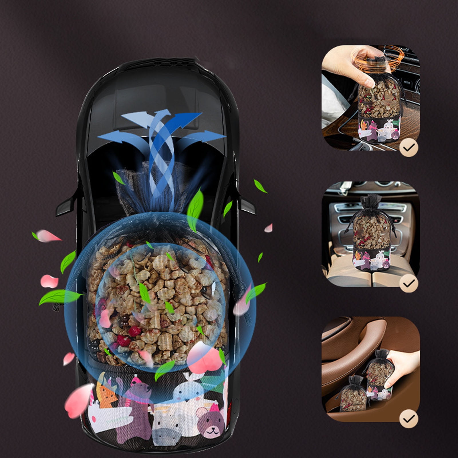 Car Sachet Bag Long Lasting Odor Absorber Air Fresheners Hanging Sachet ...