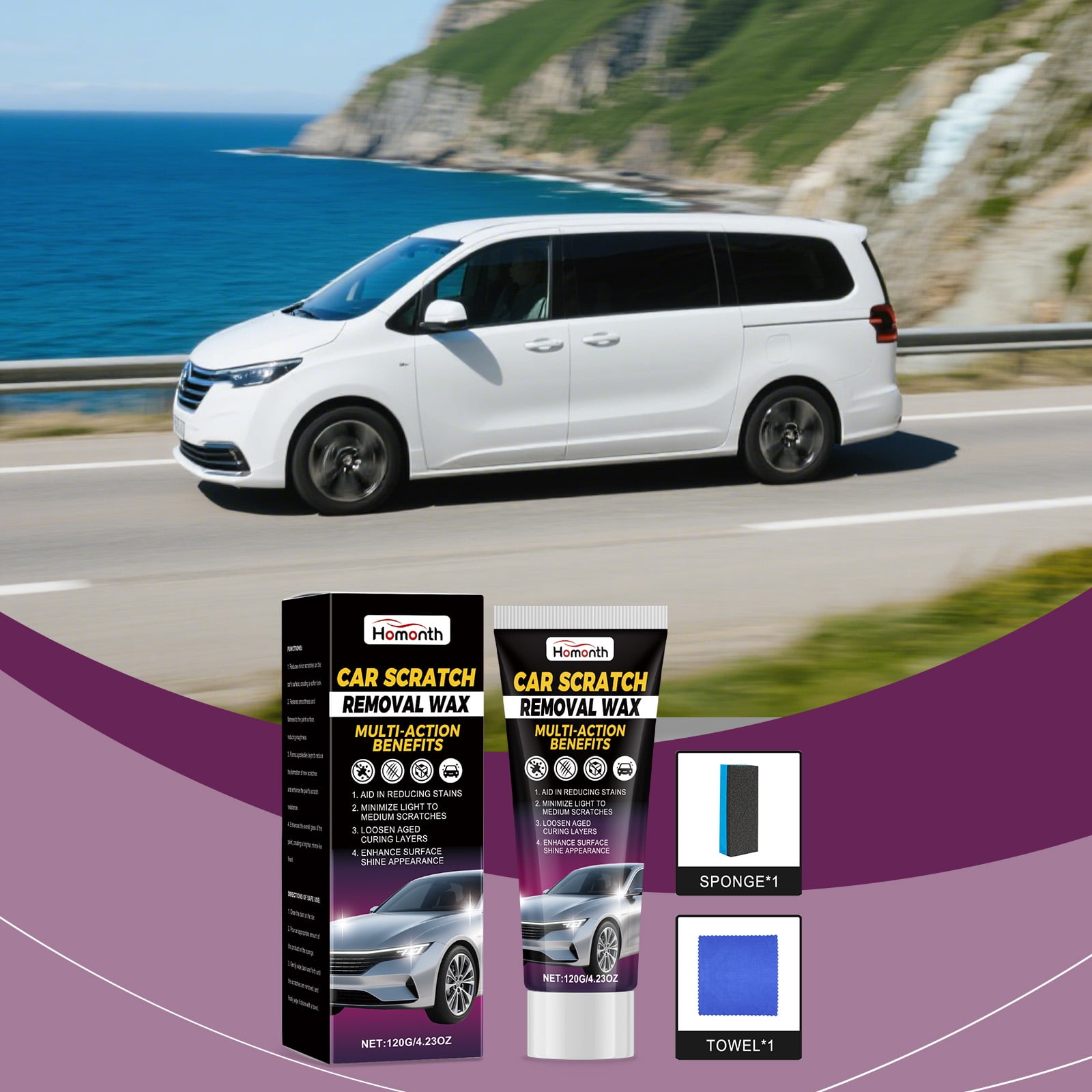 Car Scratch Care Set, Fine Scratch Repair, Polishing, Paint Surface ...