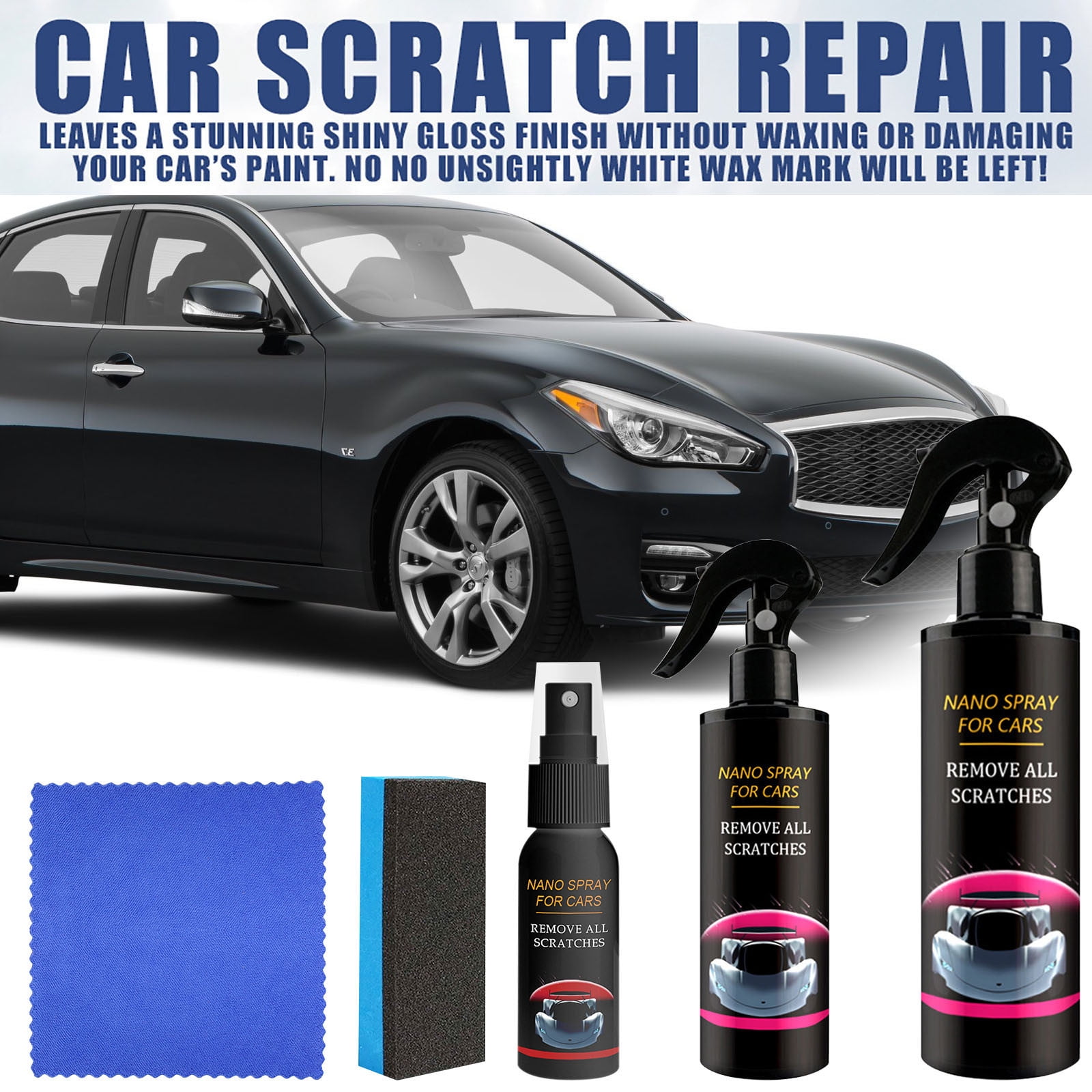Car Scratch Quick Repair Nano Spray, Instant Invisible Scratch Remover, Nano Scratch Remover ...