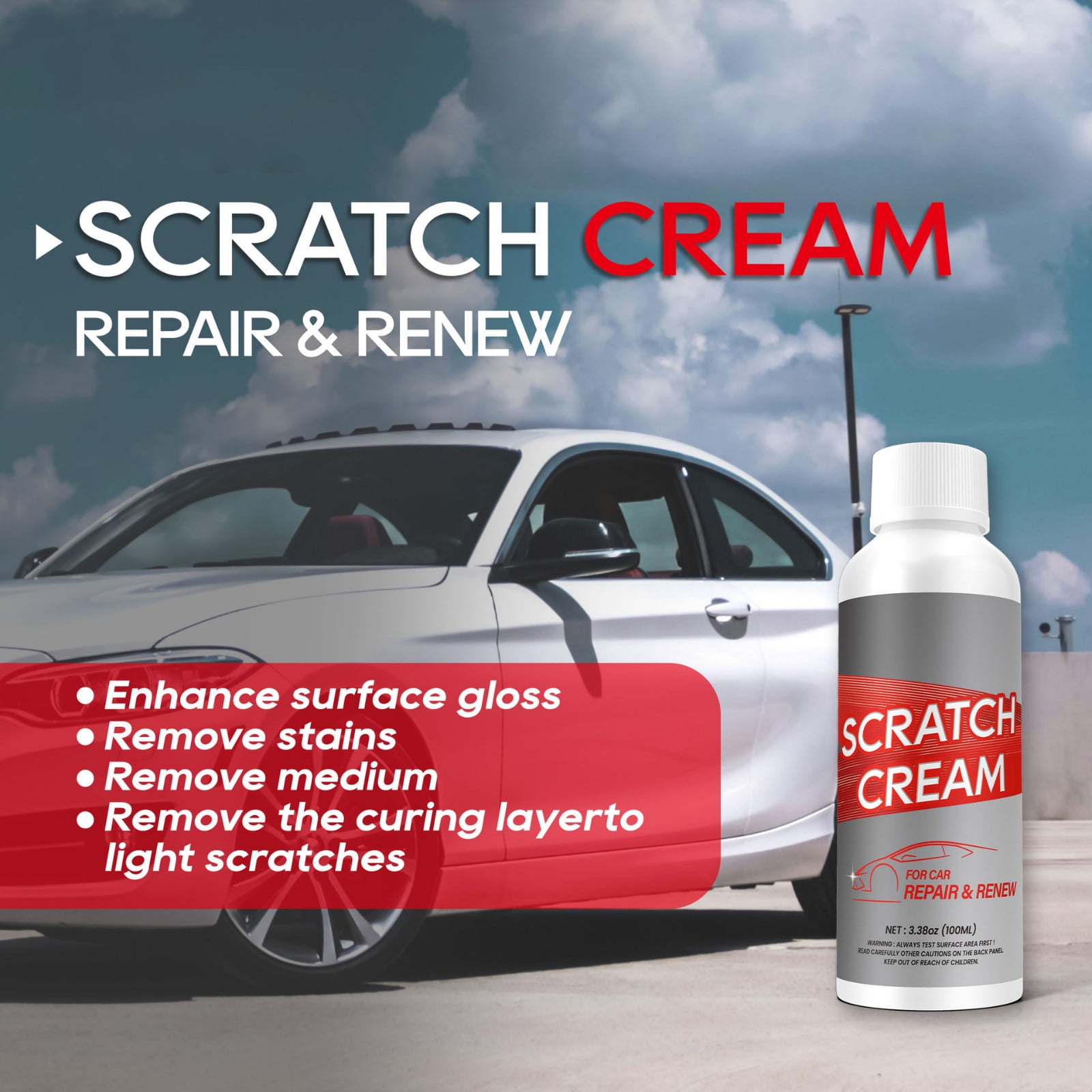 Car Scratch Remover Cream | Fine Paint Scratch Repair | Shallow Scratch ...
