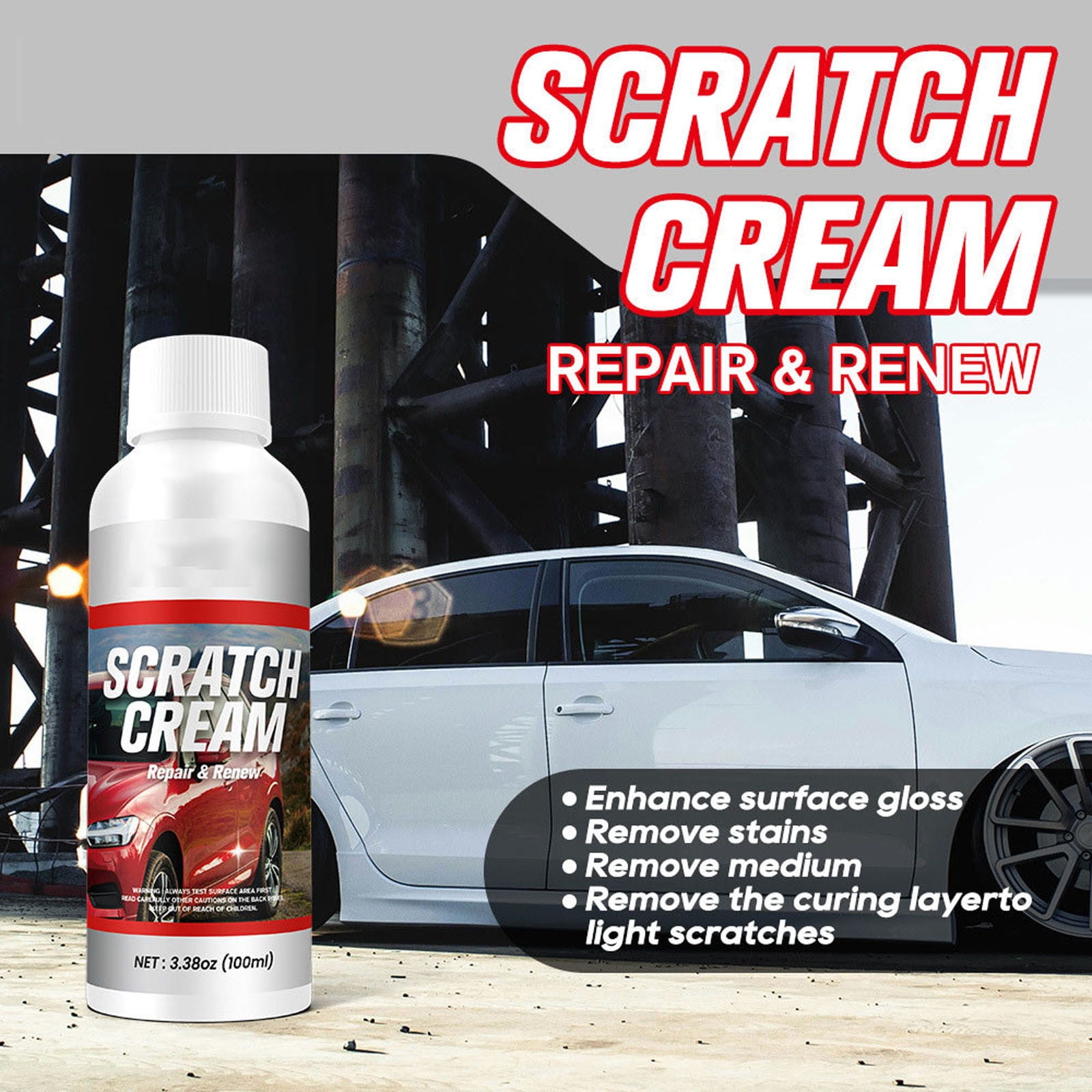 Car Scratch Remover Cream | Shallow Paint Scratch Repair & Fine Mark ...