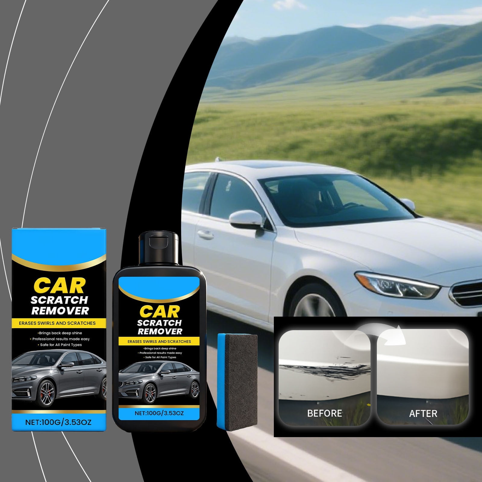 Car Scratch Remover Kit | 100ml Paint Repair & Polishing Compound ...