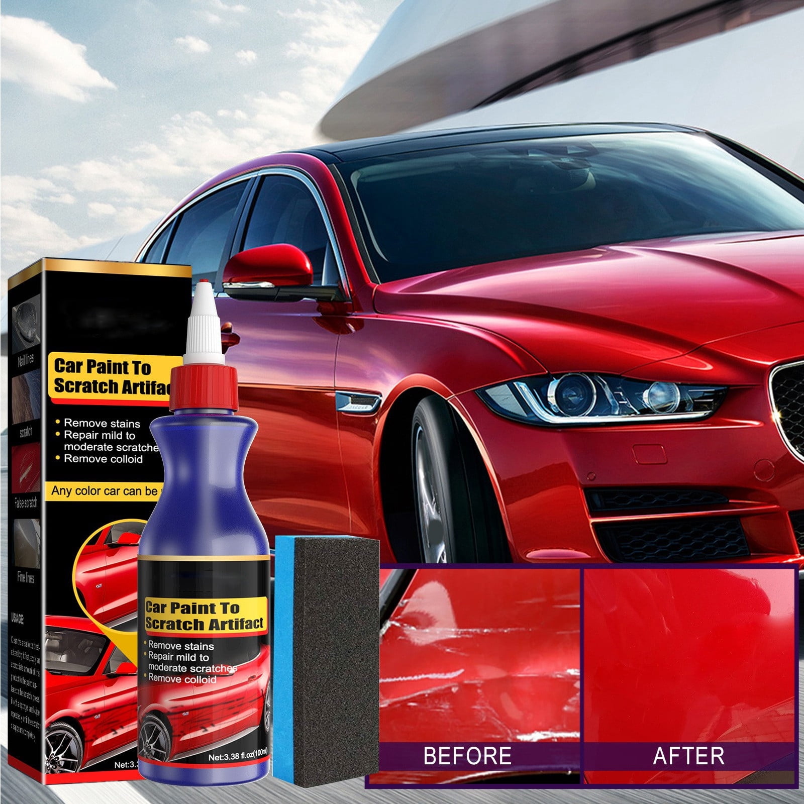 Car Scratch Remover Kit, 100ml Paint Repair Solution, All-in-one Polish ...