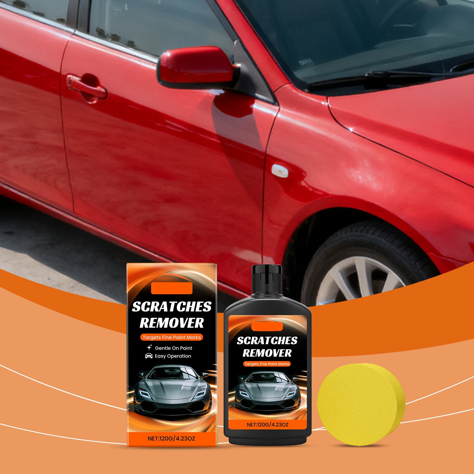 Car Scratch Remover Kit – Polish Compound and Pad for Minor Scratches ...