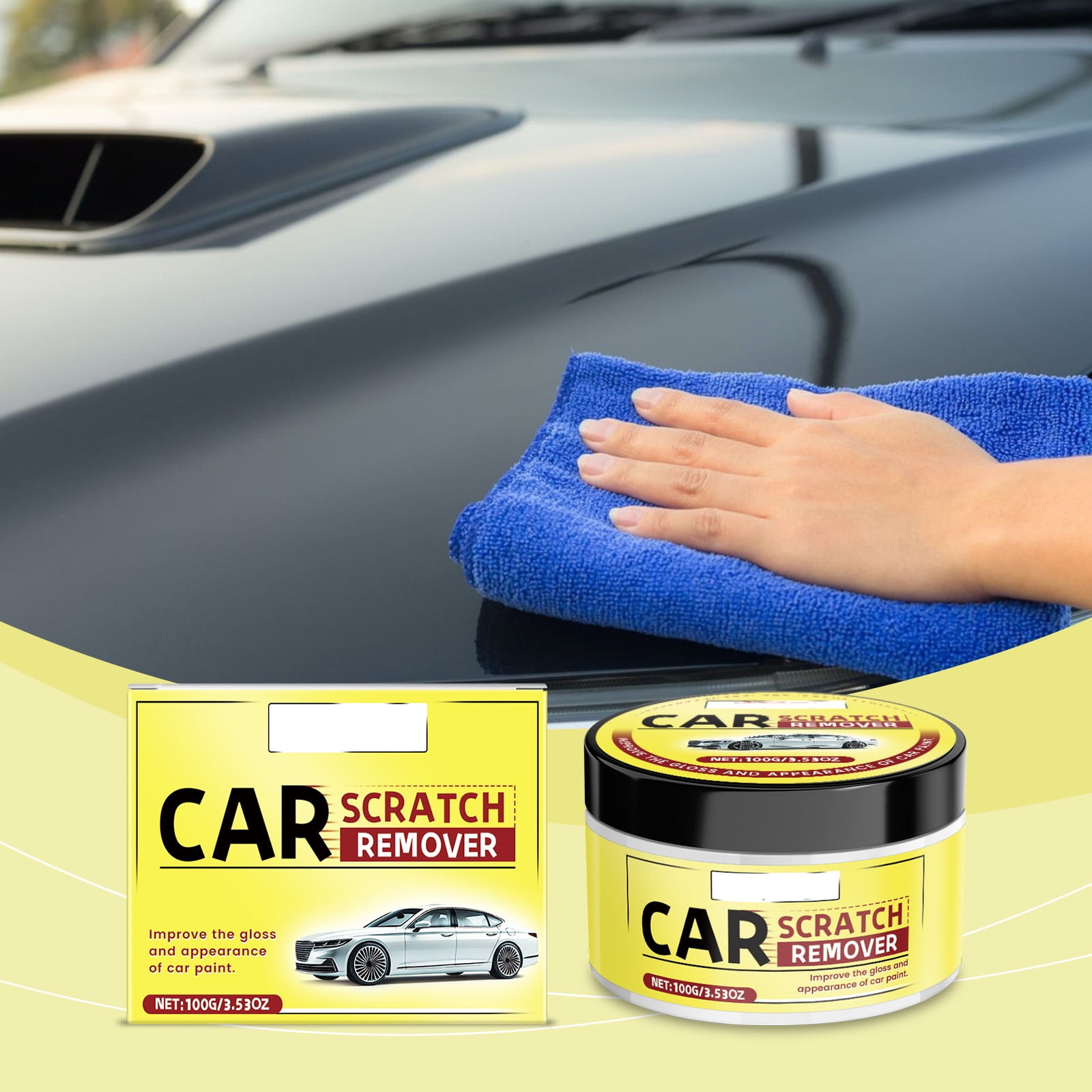 Car Scratch Remover Paste 100g, Polishing Wax for Light Scratches and ...