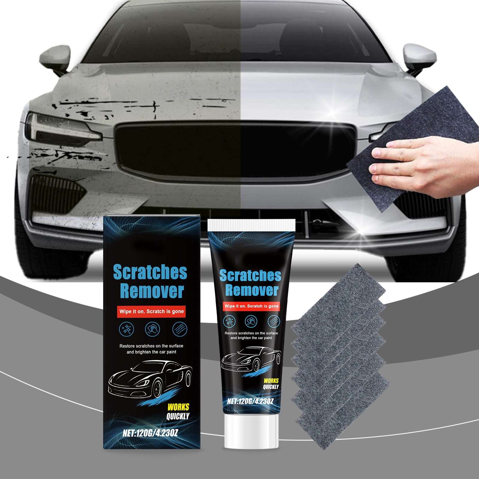 Car Scratch Remover Paste Kit, Paint Scratch Repair & Polishing Cream ...