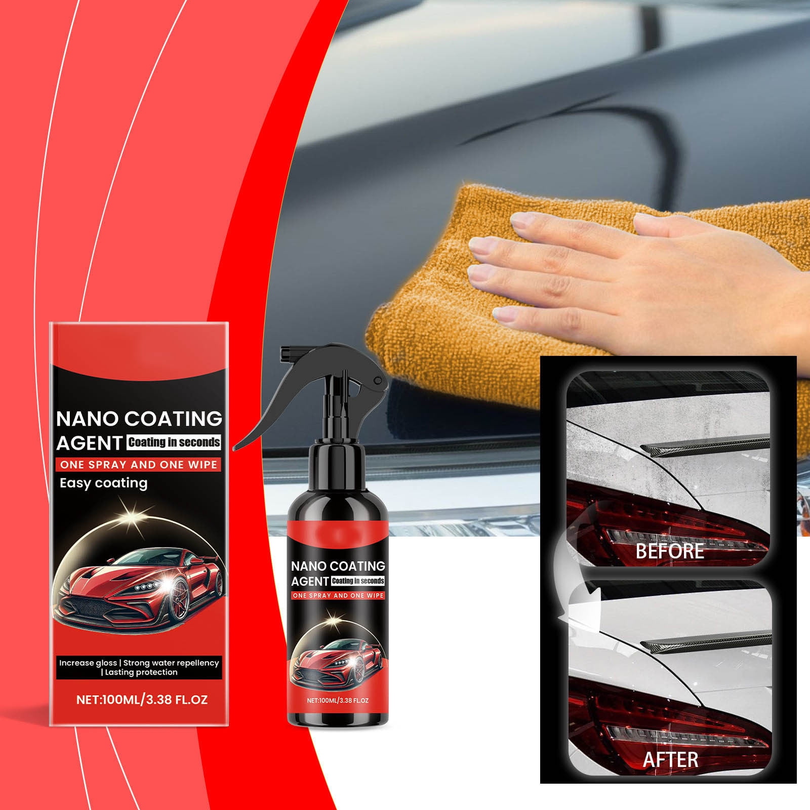 Car Scratch Remover Spray | Car Paint Polishing and Repair | Hydrophobic Coating Agent for Auto ...