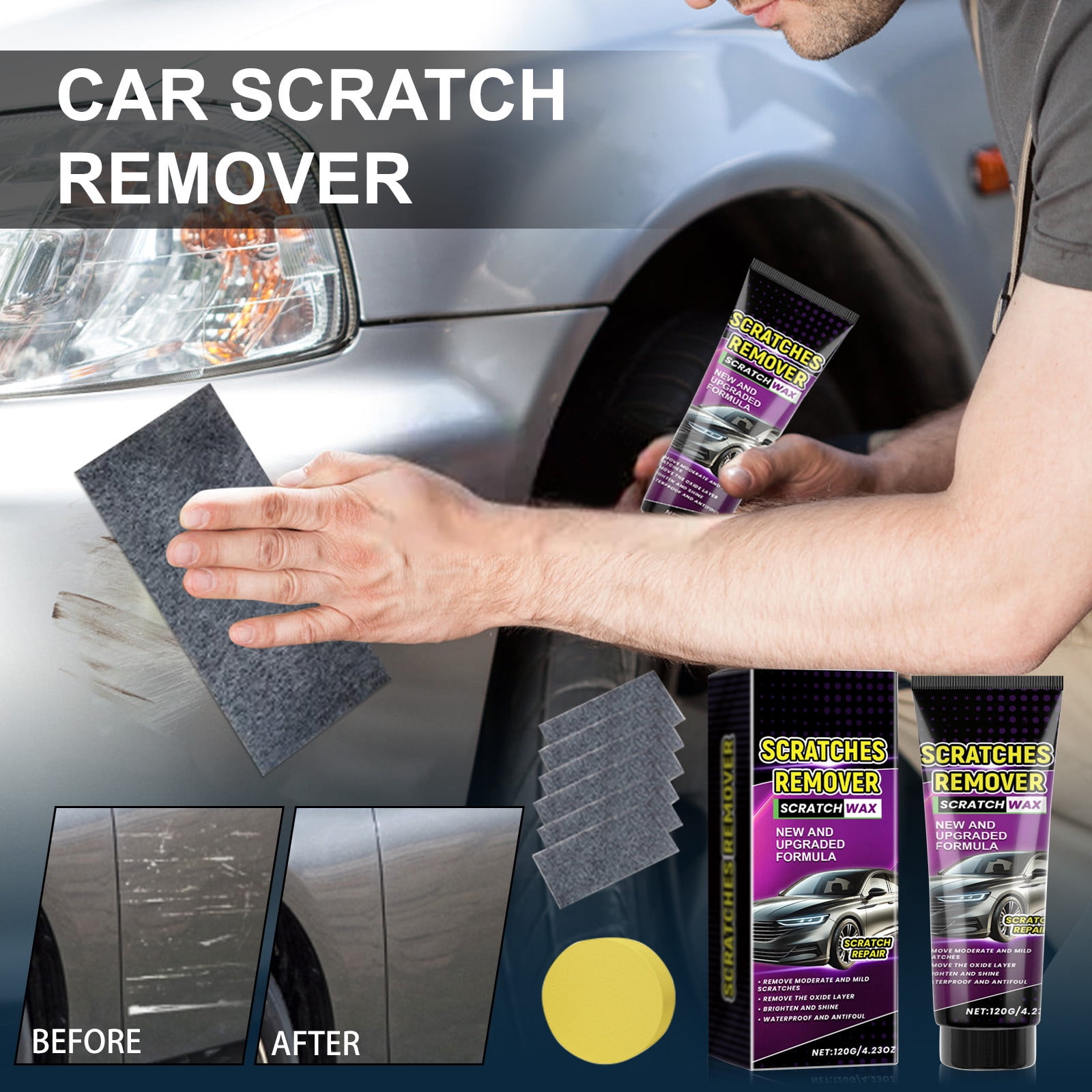 Car Scratch Remover Wax Kit 120g Tube – Powerful New Formula for Light ...