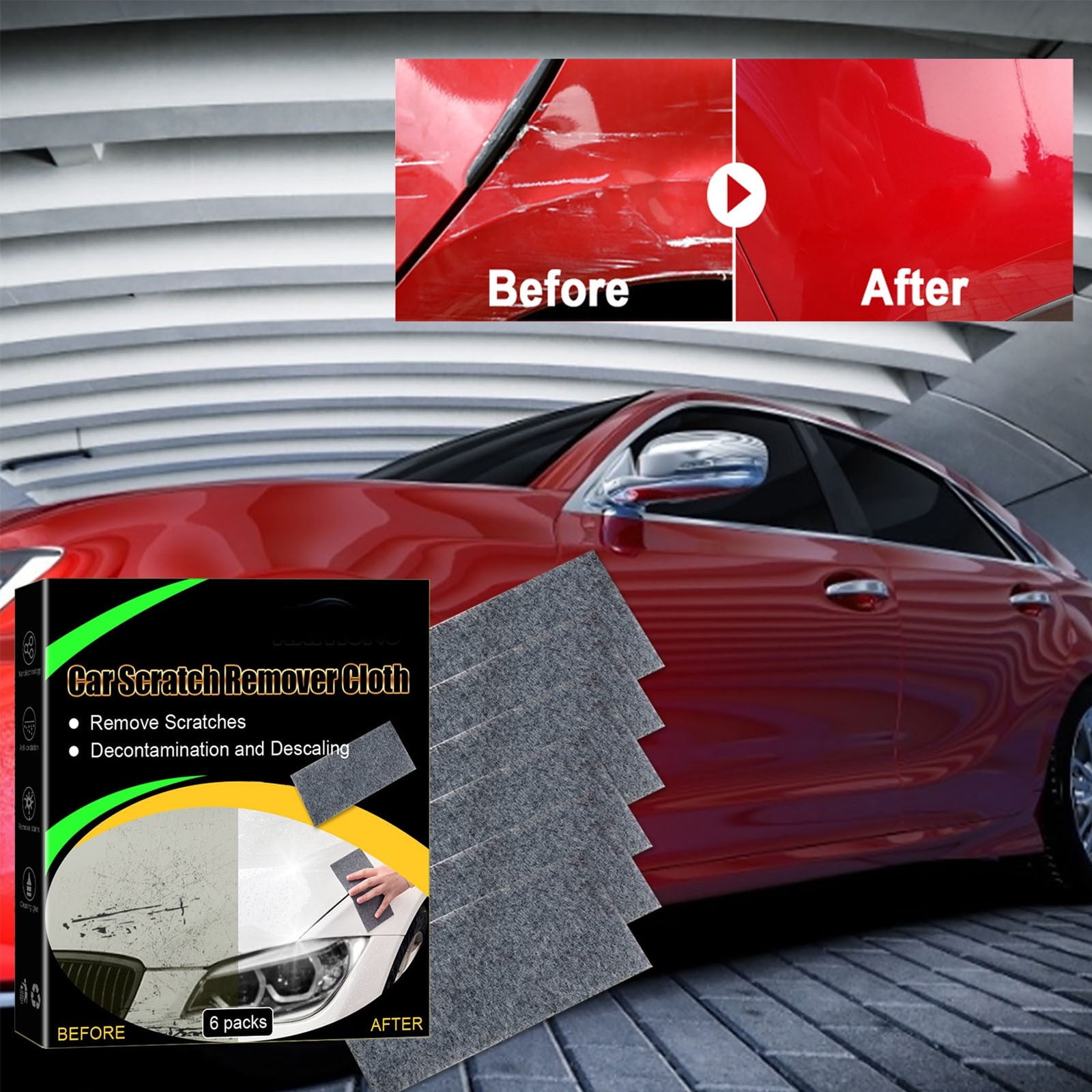 Car Scratch Remover Wipes | Paint Repair Cleaning Cloths | Removes ...