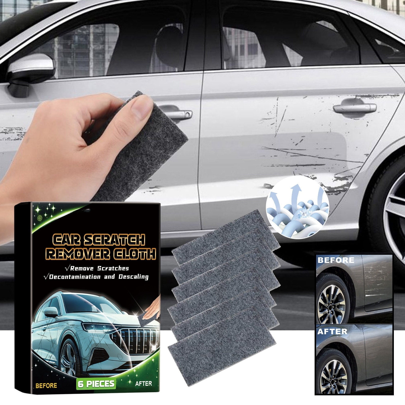 Car Scratch Repair Cloth, Automotive Paint Scratch Remover, Scratch ...