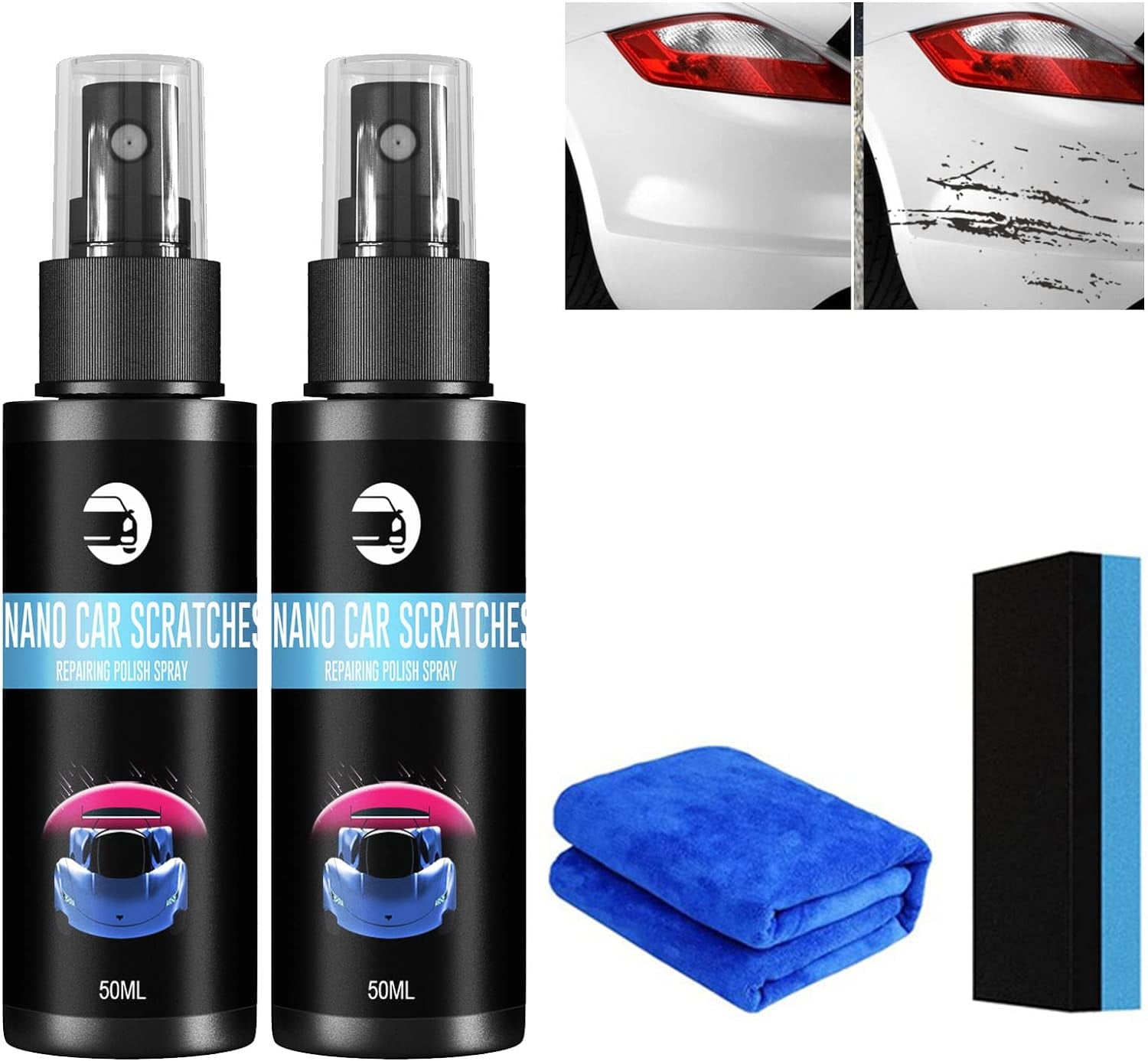 Car Scratch Repair Spray, 2024 NEW 3 in 1 Car Scratch Remover for Deep Scratches,Nano Spray ...