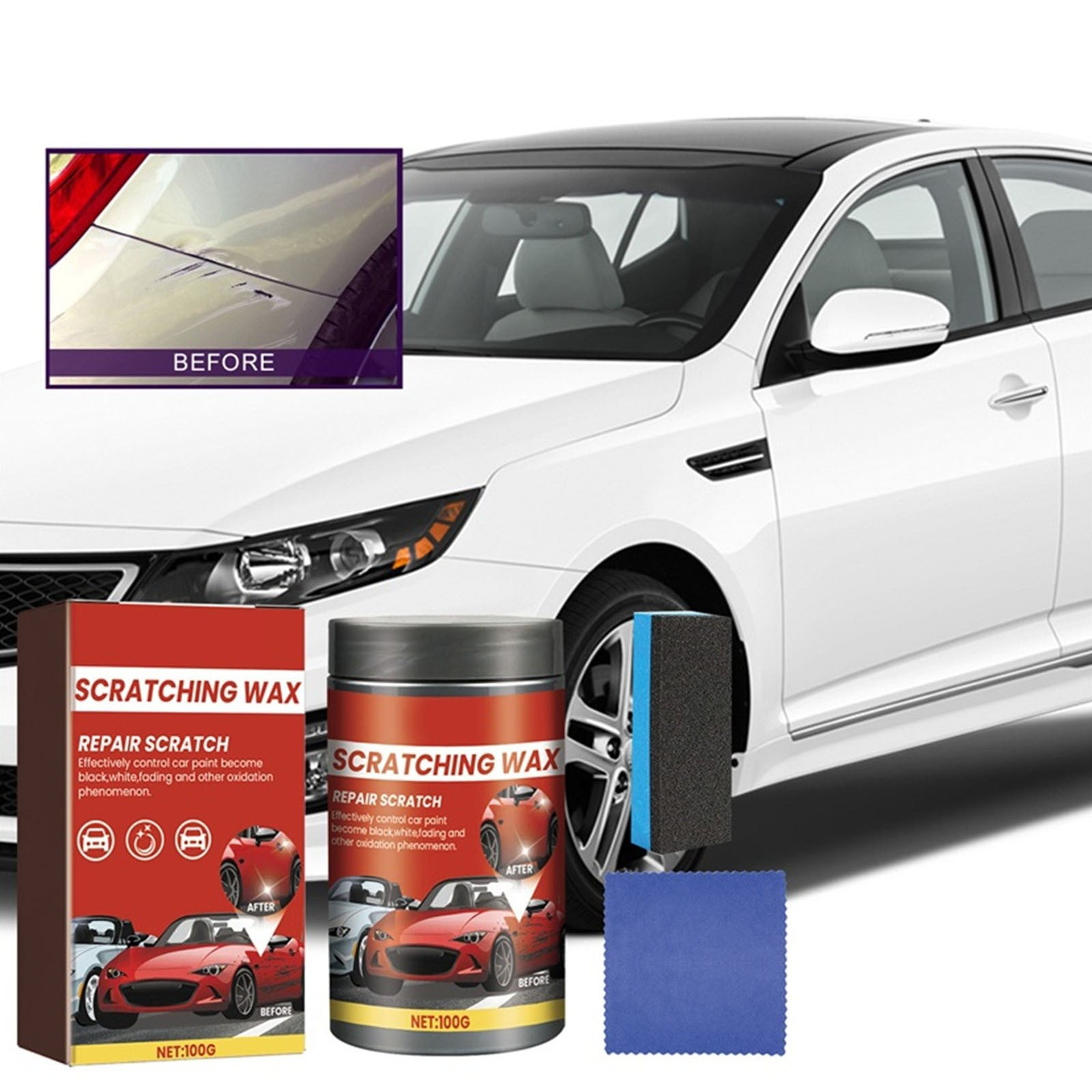 Car Scratch Repair Wax 2025 Upgrade | Scratch Remover for Vehicles | Paint-Friendly Car Scratch ...