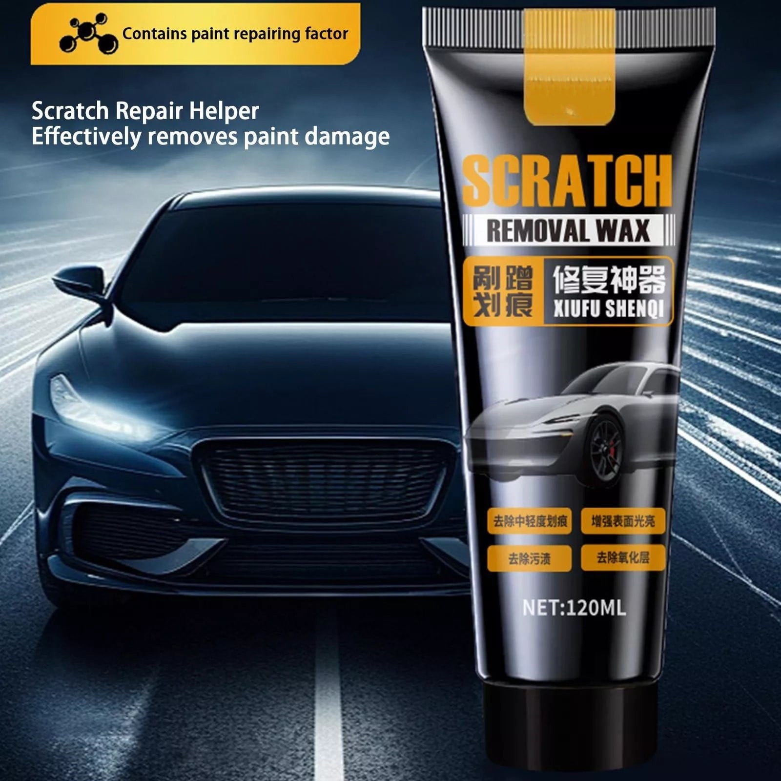 Car Scratch Wax, Universal Scratch Repair, Shallow Scratch Fix, Black ...