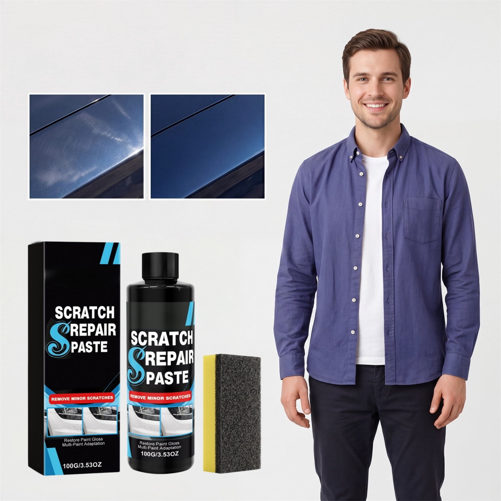 Car ScratchPaste - Polishing Compound Removes Light Scratches, Scuffs ...