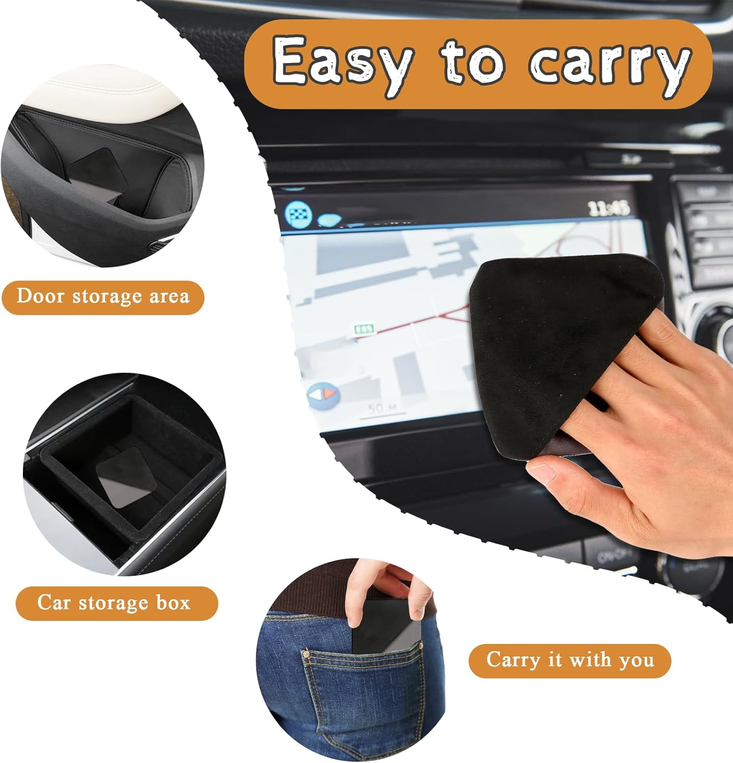 Car Screen Cleaner, Square Microfiber Auto Screen Cleaning Pad ...