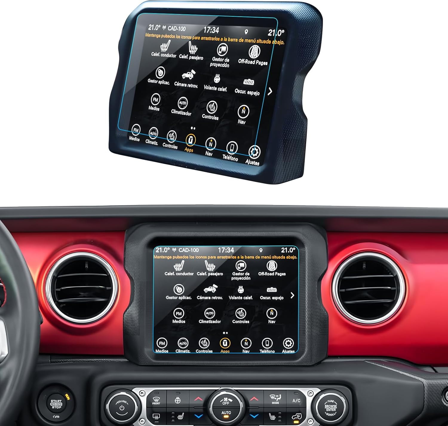 Car Screen Protector for 2018 2019 2020 2021 2022 2023 Wrangler JL ...