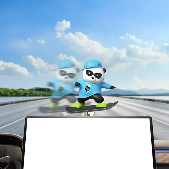 Car Screen Sliding Skateboard Bear Car Ornaments Car Screen Model Resin ...