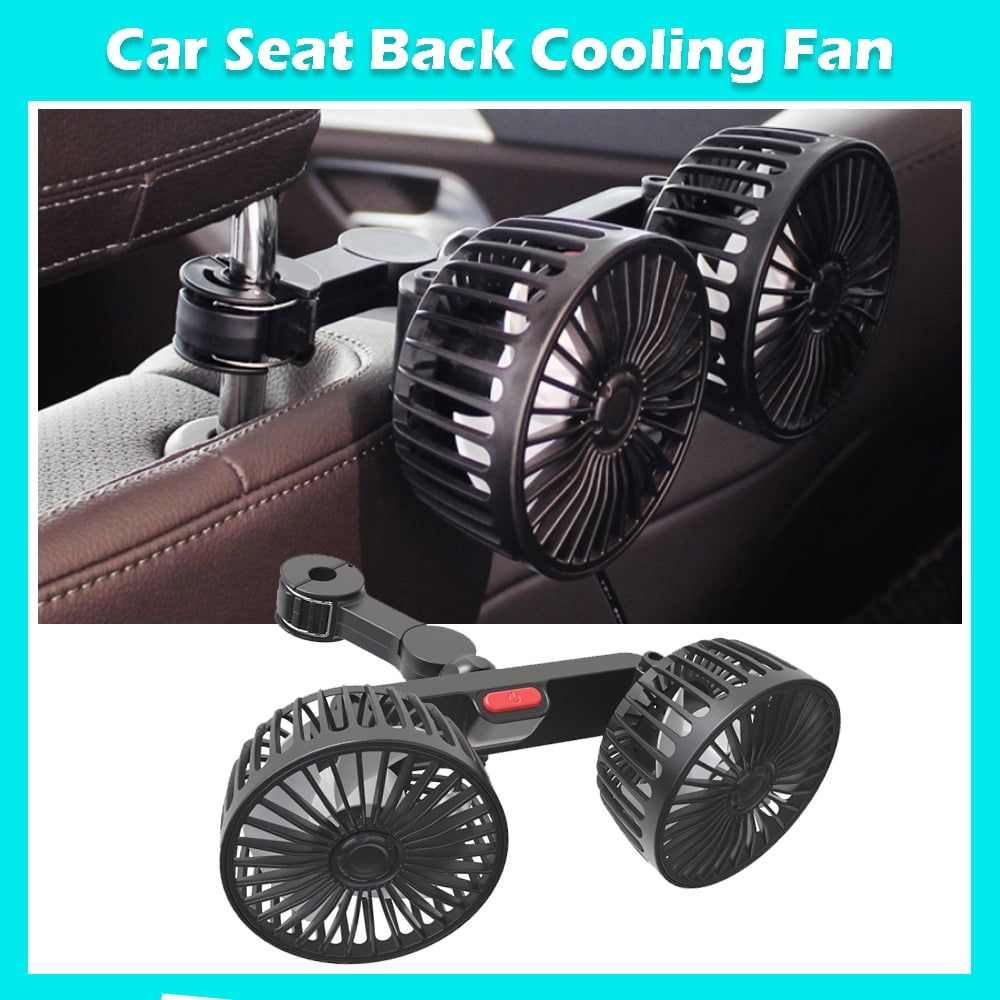 Car Seat Back Fan Dual Head Fan Interior Cooling Fan USB Charge 360 ...