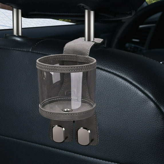 Car Seat Back Hook, 360 Degree Rotating Alloy Storage Hook with Leather ...