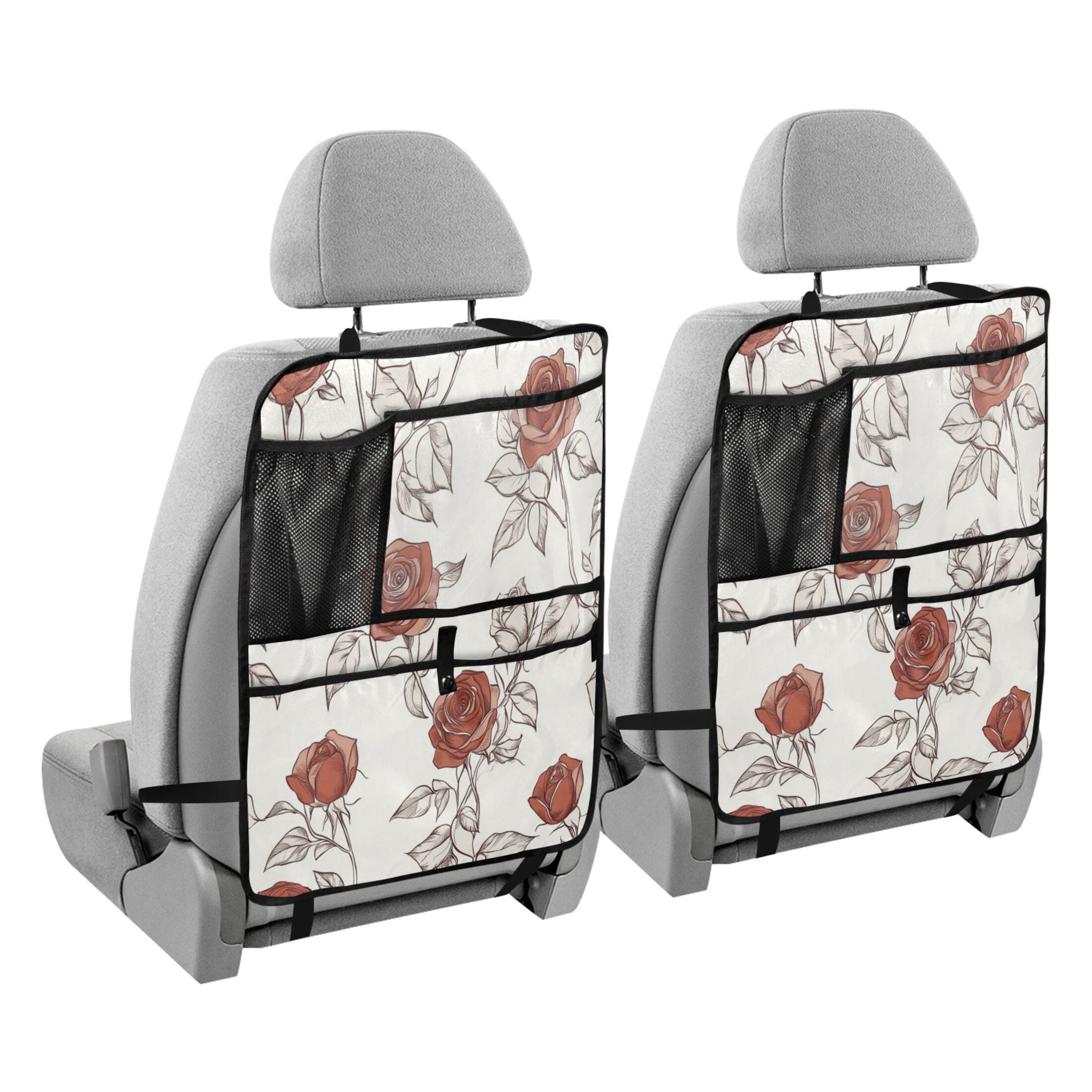 Car Seat Back Protectors Kick Mats with Car Backseat Organizer Duty ...