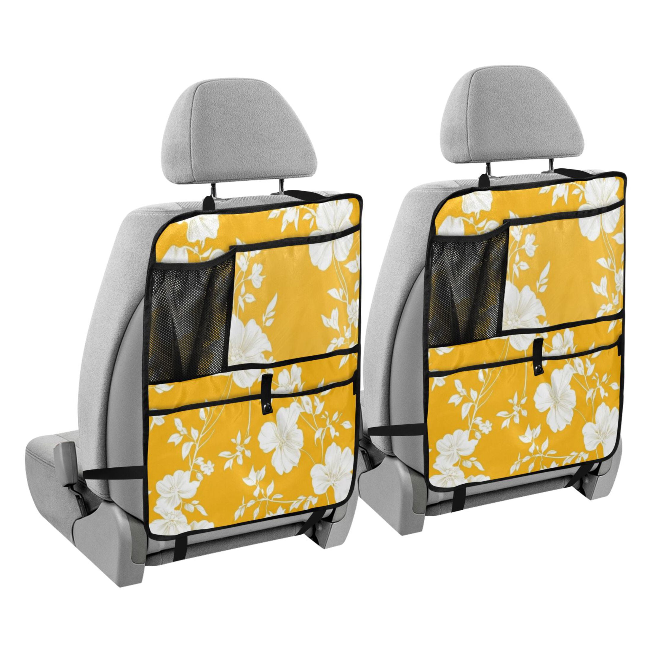 Car Seat Back Protectors Kick Mats with Car Backseat Organizer Duty ...