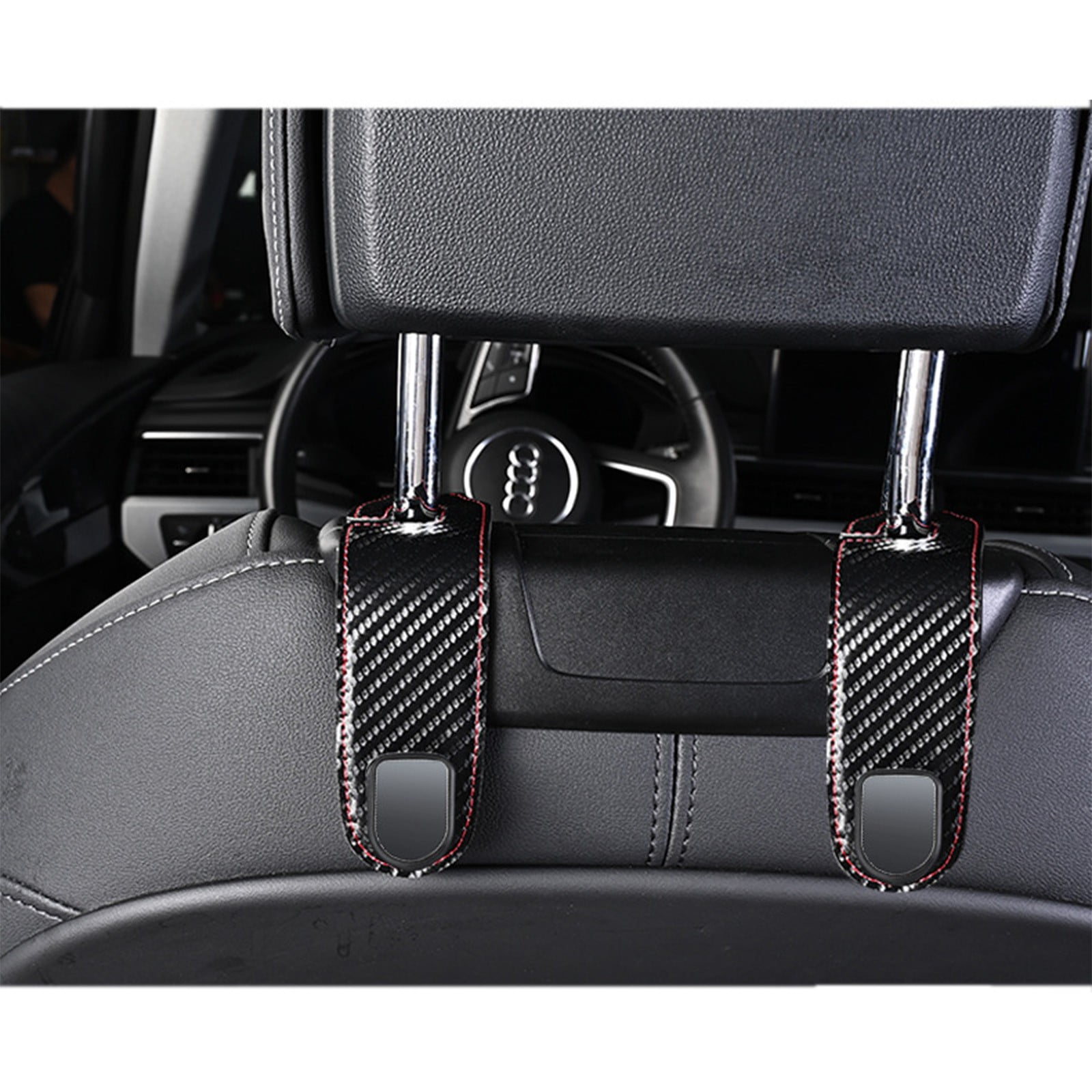 Car Seat Backrest Double Hook Organizer | Universal Leather Headrest ...